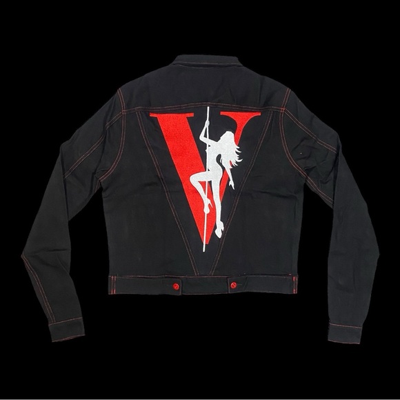 VLONE | Jackets & Coats | Vlone Stripper Denim La Exclusive Down | Poshmark